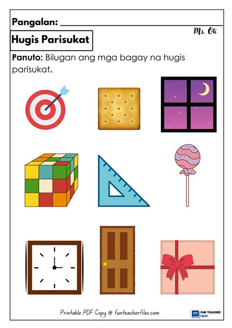 Hugis Parisukat Worksheet 9 - Fun Teacher Files