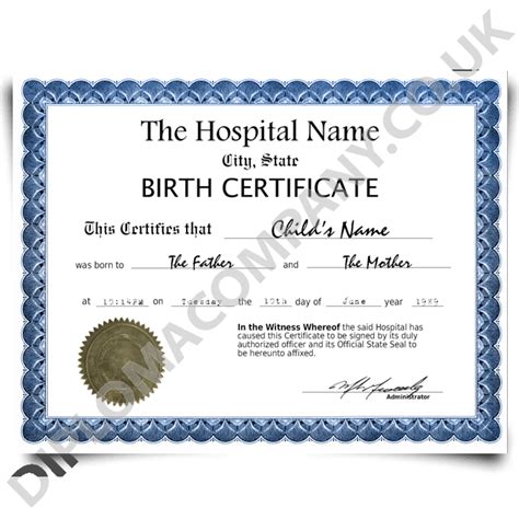 Free Printable Certificate Of Birth Sample Template