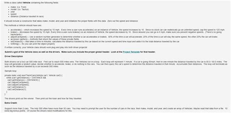 Solved Write A Class Called Vehicle Containing The Following