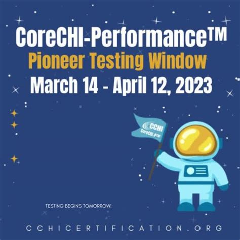 Testing For Cchis New Corechi Performance™ Exam Begins Tomorrow Good… Certification