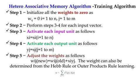 Training Algorithms For Pattern Associationpptx
