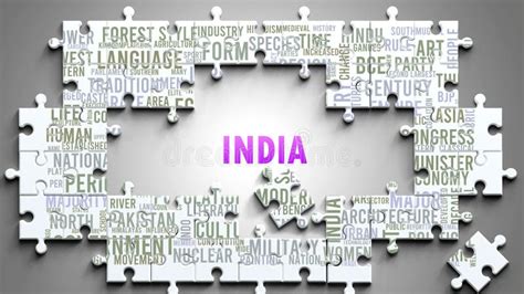 India As A Complex Subject Related To Various Topics And Ideas On A Puzzle Stock Image Image