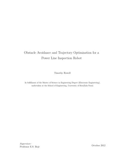 obstacle avoidance and trajectory optimisation for a power line