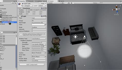 unity 3d光源 point light点光源详解 灯泡、模拟灯光效果教程 unity3d代码控制聚光灯 csdn博客