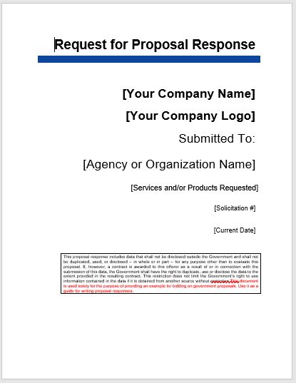 Rfp Response Executive Summary Template Mentorjes