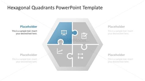 Editable Hexagonal Quadrants PPT Template SlideModel
