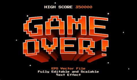 Premium Vector 3d Game Over Pixel Editable Text Effect