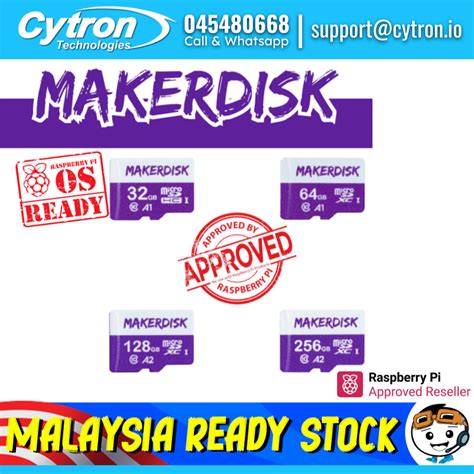 raspberry pi approved makerdisk microsd card with rpi os shopee