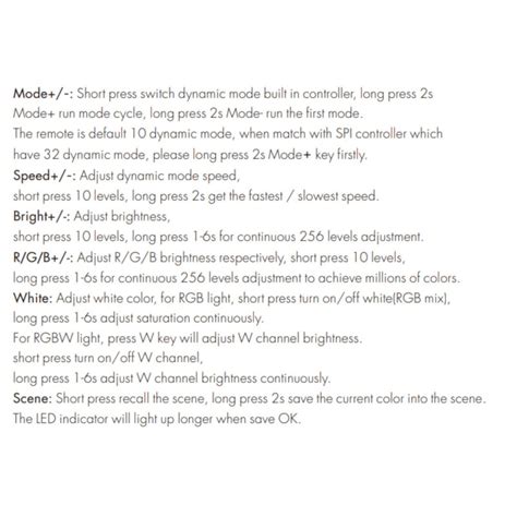 Remote Control For IC RGBW SPI LED Strip Controller Zone