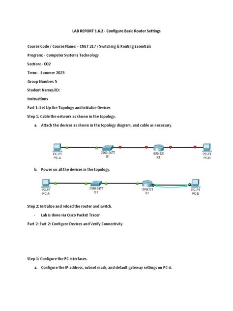 Lab 162 Pdf Ip Address Router Computing