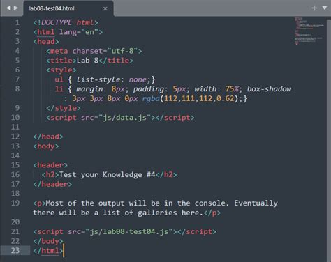 Solved The Starting Files “lab08 Test04html”