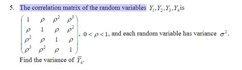 Solved 5 The Correlation Matrix Of The Random Variables