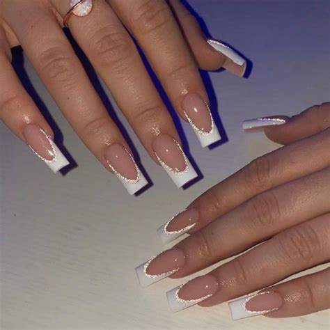 I Reflective White French Tips I Luxury Personalized Reusable Etsy