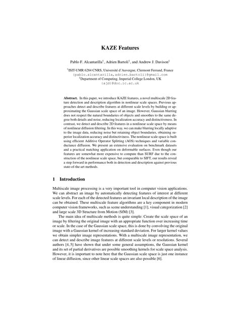Pdf Kaze Features