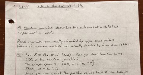 Professor Franks Math Blog Discrete Random Variables Introduction