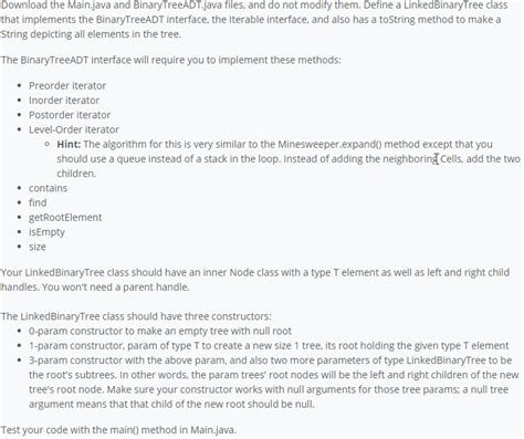 Solved Download The Mainjava And Binarytreeadtjava Files