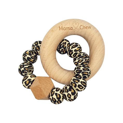 Hex And Wood Teether Leopard Mama Chew
