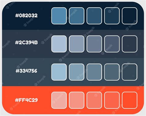 Premium Vector Blue Gray Orange Color Palette Vector Dark Colors Catalog Rgb Pantone Colors