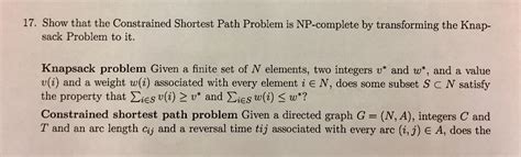 Show That The Constrained Shortest Path Problem Chegg
