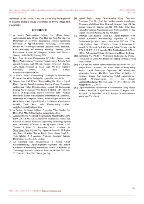 Hybrid Algorithm For Enhanced Watermark Security With Robust Detection Pdf