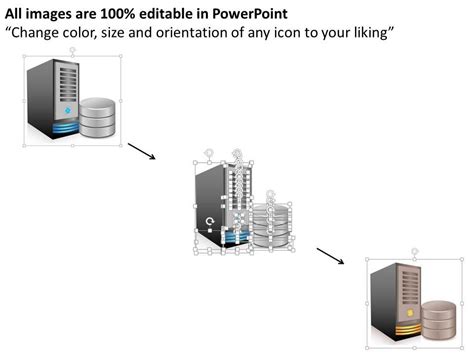 Desktop Tower Server And Database By The Side Showing Compute And Storage Ppt Slides