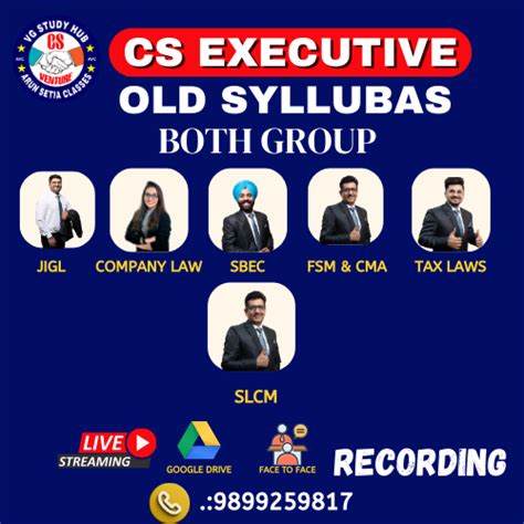 Cs Executive Both Group Old Syllabus Classes Wallah