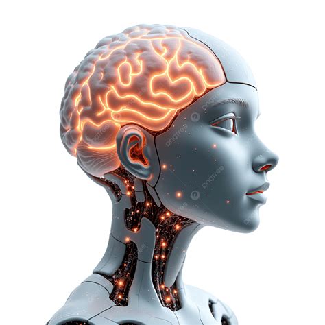 Ai Enhanced Human Brain Glowing With Blue And Orange Neural Connections