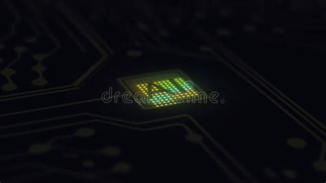 Modern Mobile Artificial Intelligence Microprocessor Connecting With A