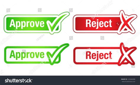 Approve Reject Buttons Check Marks Stock Vector Royalty Free 123266908 Shutterstock