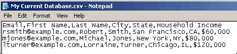 CSV And TXT Formats For Database Files