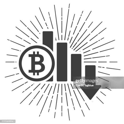 Bitcoin Rate Decrease Icon With Sunbursts On White Background High Res