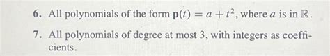 Solved Determine If The Given Set Is A Subspace Of Pn For An
