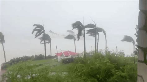 Structures Collapsed As Storm Surge Floods Beach At Montego Bay Resort