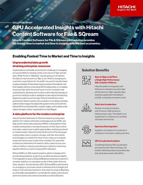 gpu accelerated insights with hitachi content software for file