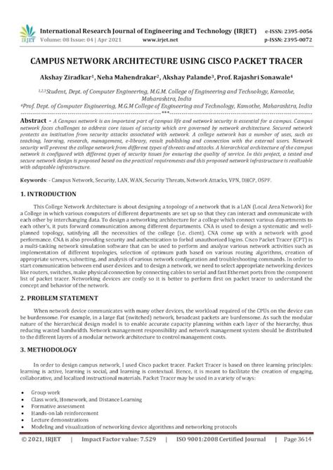 PDF CAMPUS NETWORK ARCHITECTURE USING CISCO PACKET Cisco Packet Tracer CPT