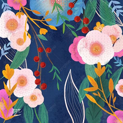 크레용풍 꽃 손그림 오리지널 삽화 일러스트 손으로 그린 크레용 꽃들 일러스트 Pngtree 로열티 무료