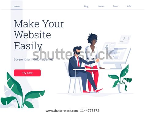 웹페이지를 디자인하는 사람들의 현대적인 플랫 벡터 스톡 벡터로열티 프리 1144773872 Shutterstock