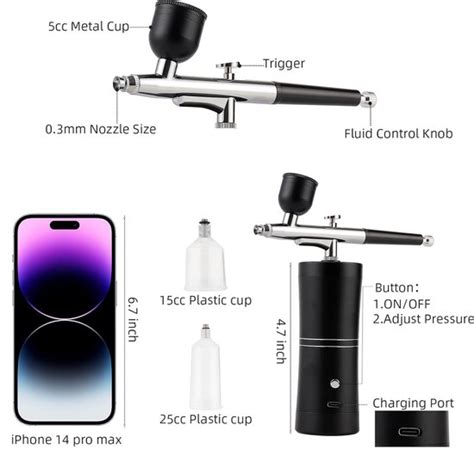 Airbrush Set Met Compressor Set Airbrush Pistool Airbrushsets Compleet Met Bol