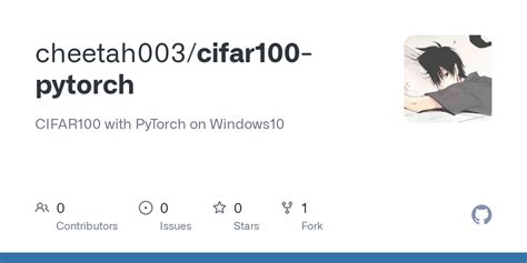 Github Cheetah003 Cifar100 Pytorch Cifar100 With Pytorch On Windows10