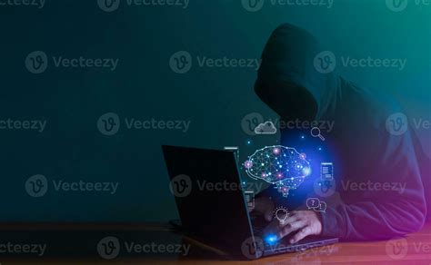 Hackers Are Stealing Data From Internet Network Using AI Data Protection Concept Illegal Use