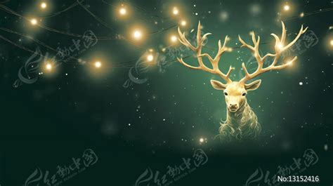 圣诞绿色驯鹿背景ai图片下载红动中国