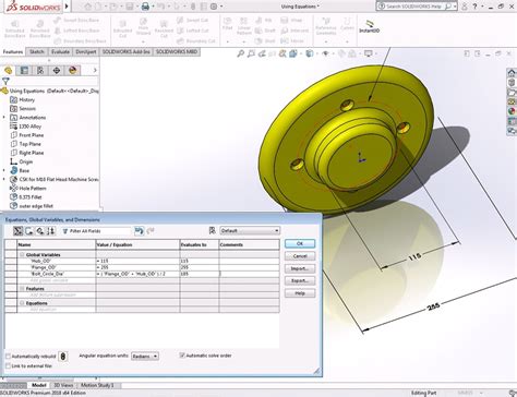 Global Variables And Equations In SOLIDWORKS Conceptia