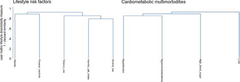 Dendrogram Of Lifestyle Risk Factors And Cardiometabolic Diseases Download Scientific Diagram