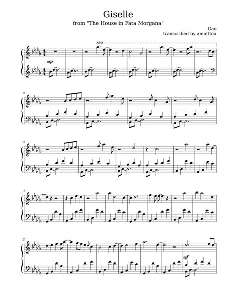 Giselle Sheet Music For Piano Solo Easy
