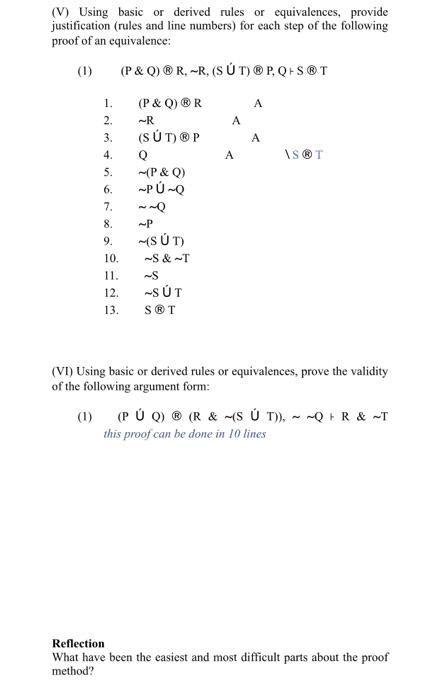 solved v using basic or derived rules or equivalences