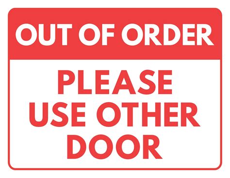 Free Printable Out Of Order Sign Templates Pdf Word Restroom