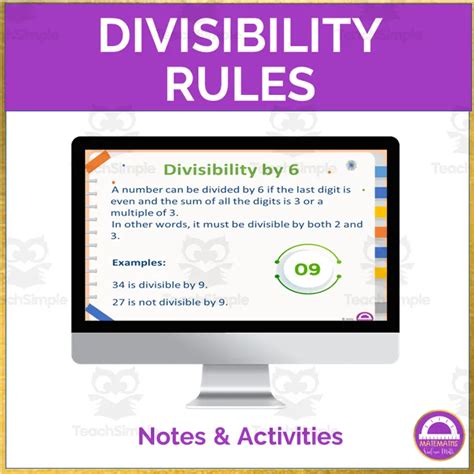 Math Divisibility Rules Notes And Activities By Teach Simple