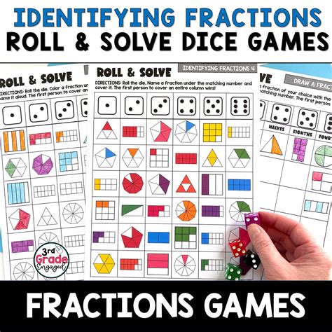 Identifying Fractions Roll And Solve Math Dice Games Made By Teachers