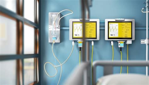Premium Photo Health Data On Display Linked To Iv Machine In Hospital