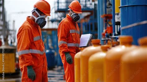 Generate A Photo Realistic Image Of Workers Training On Chemical